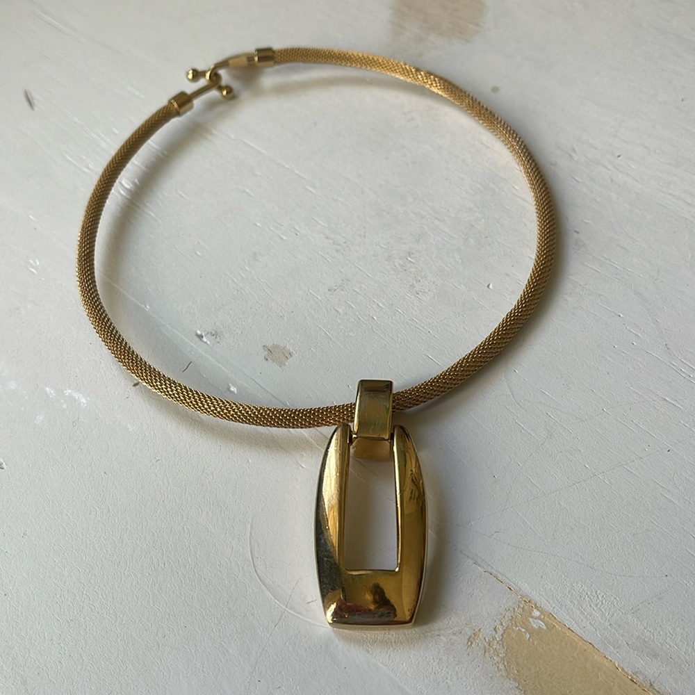Napier Gold Tone Vintage Door Knocker Choker Style Co… - Gem